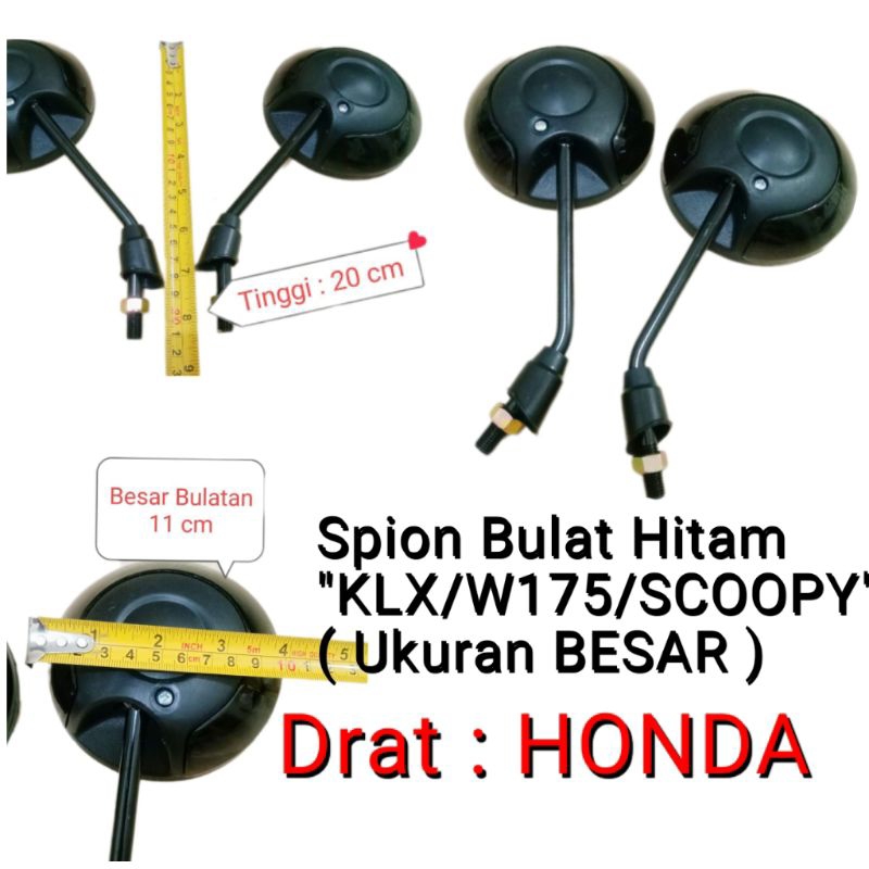 Jual Spion Bulat hitam W175/KLX/SCOOPY/GENIO ( Ukuran Besar ) | Shopee ...