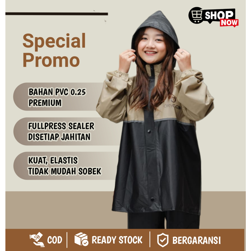 Jual Jas Hujan Pria Wanita Anti Rembes Bahan PVC Karet 025 Tebal Kuat Elastis BY ORYGO | Shopee ...