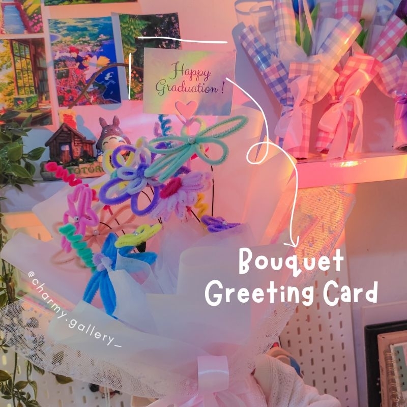 Jual Bouquet Greeting Card - Charmy Gallery, kartu ucapan buket, happy ...