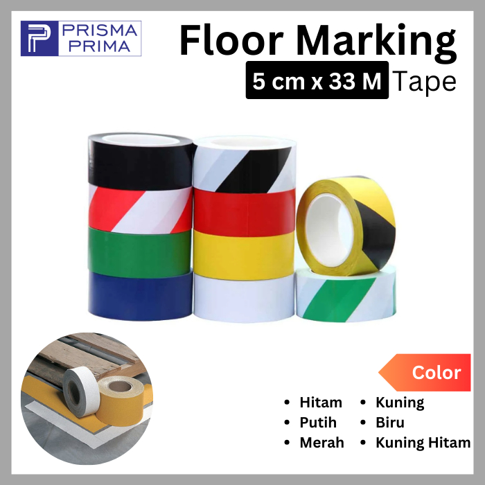 Jual Floor Marking Tape Lakban Isolasi Garis Tanda Lantai Lapangan | Shopee Indonesia