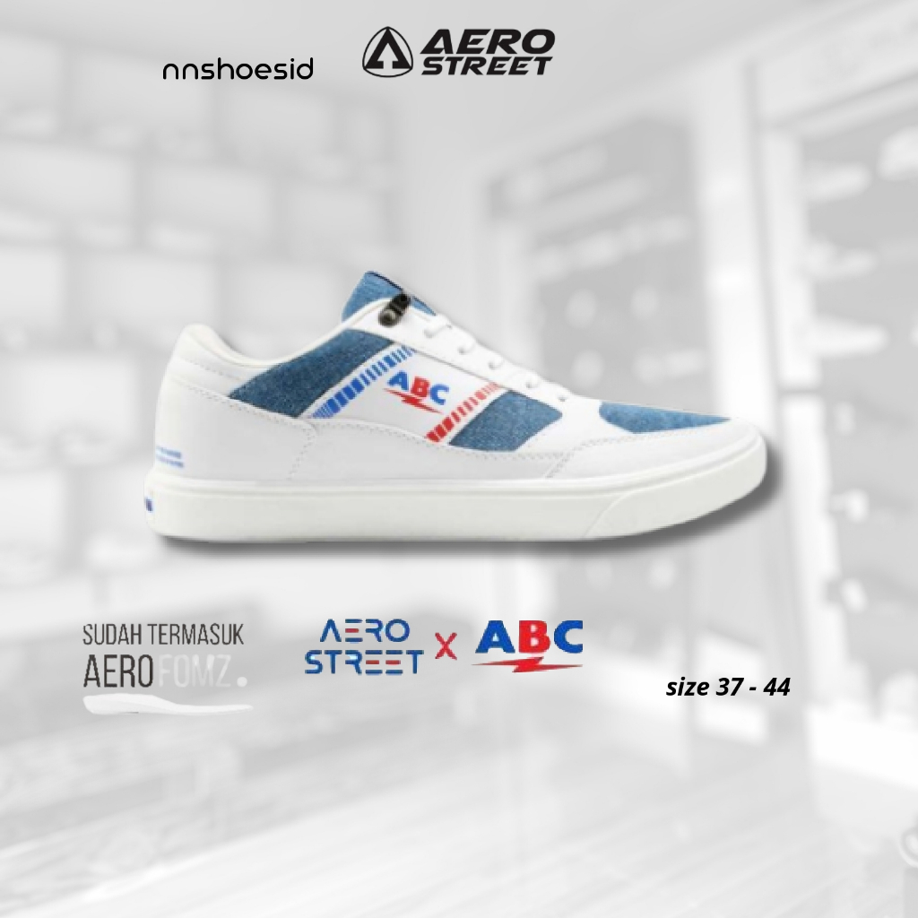 Jual Aerostreet X Baterai ABC 37-44 Putih Biru Putih - Sepatu Sneakers ...