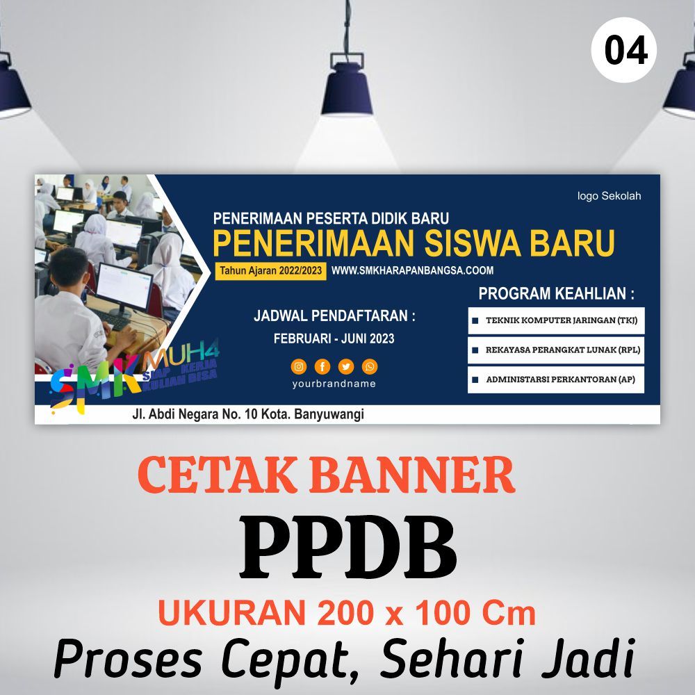 Jual CETAK Banner / Spanduk PPDB Sekolah Tinggal Pilih Desain FREE ...
