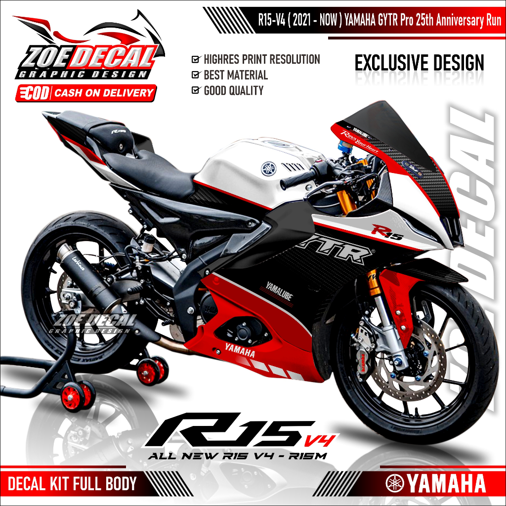 Jual Terbaru Decal Yamaha R15 V4 Full Body Motif / Livery GYTR Pro 25Th ...