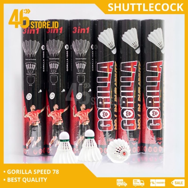 Jual [COD] SHUTTLECOCK BADMINTON GORILLA KUALITAS TINGGI 3 IN 1 SPEED ...
