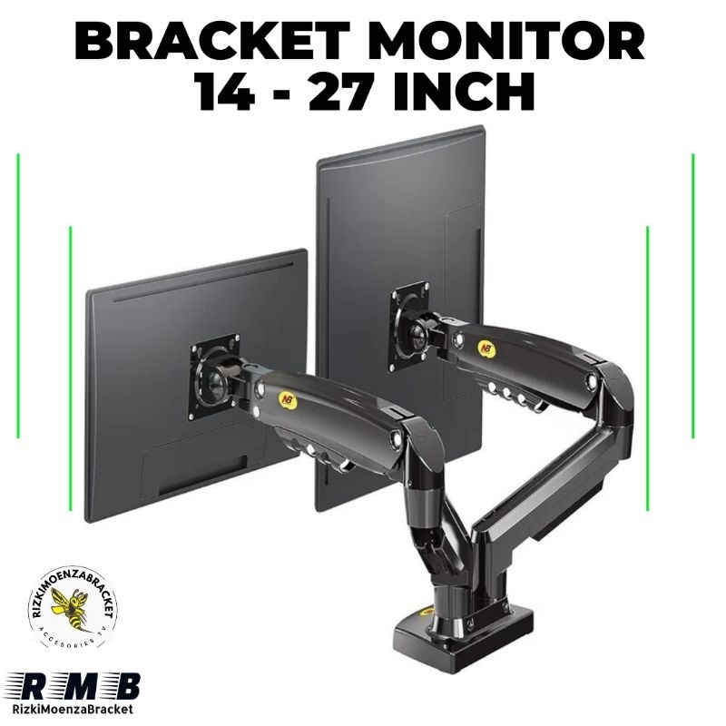 Jual Bracket Breket Monitor 17 - 27 Inch Full Motions Dual Arm Monitor ...