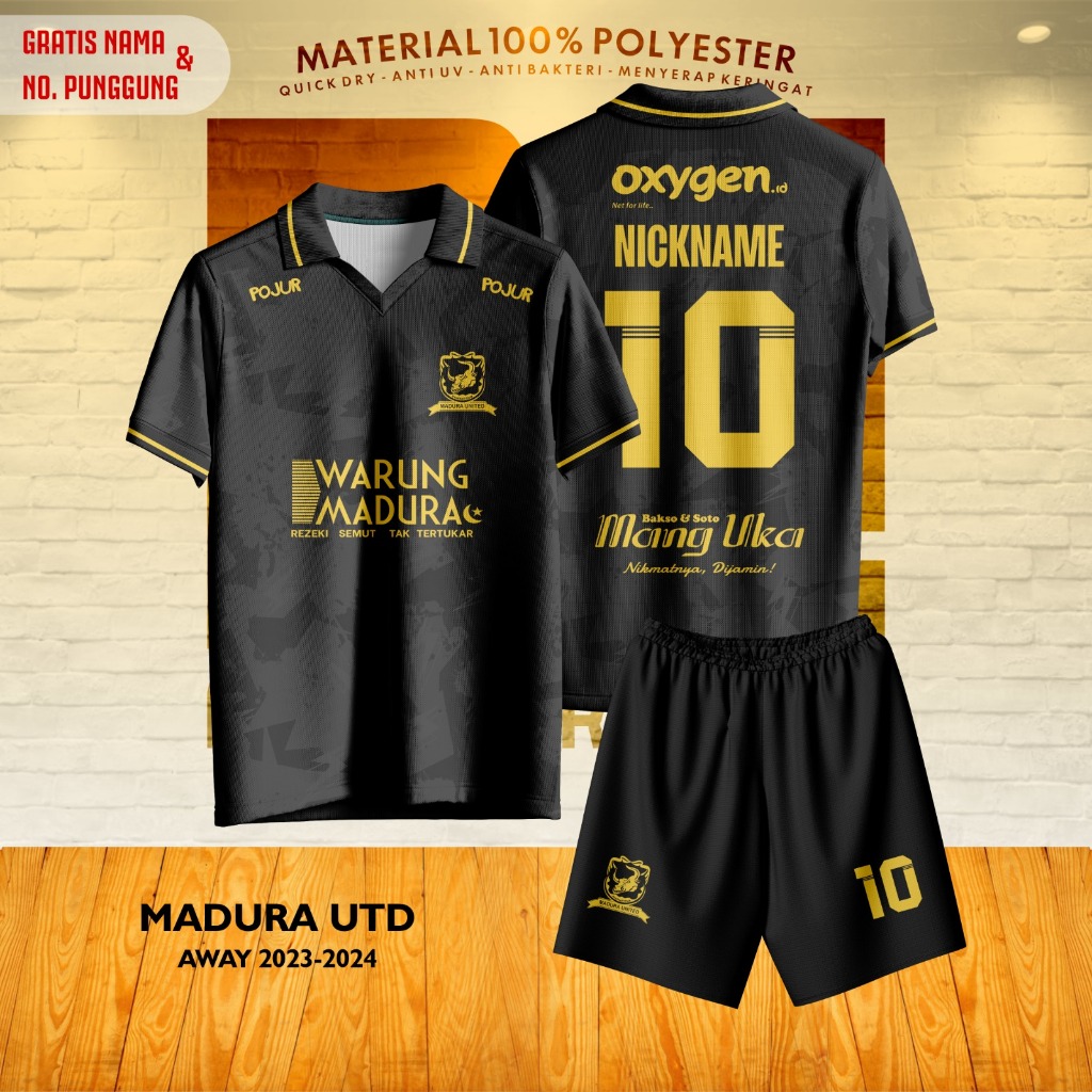 Jual Jersey Kaos Baju Atasan SUPORTER MADURA UNITED AWAY CHAMPIONSHIP 2023/2024 | Shopee Indonesia