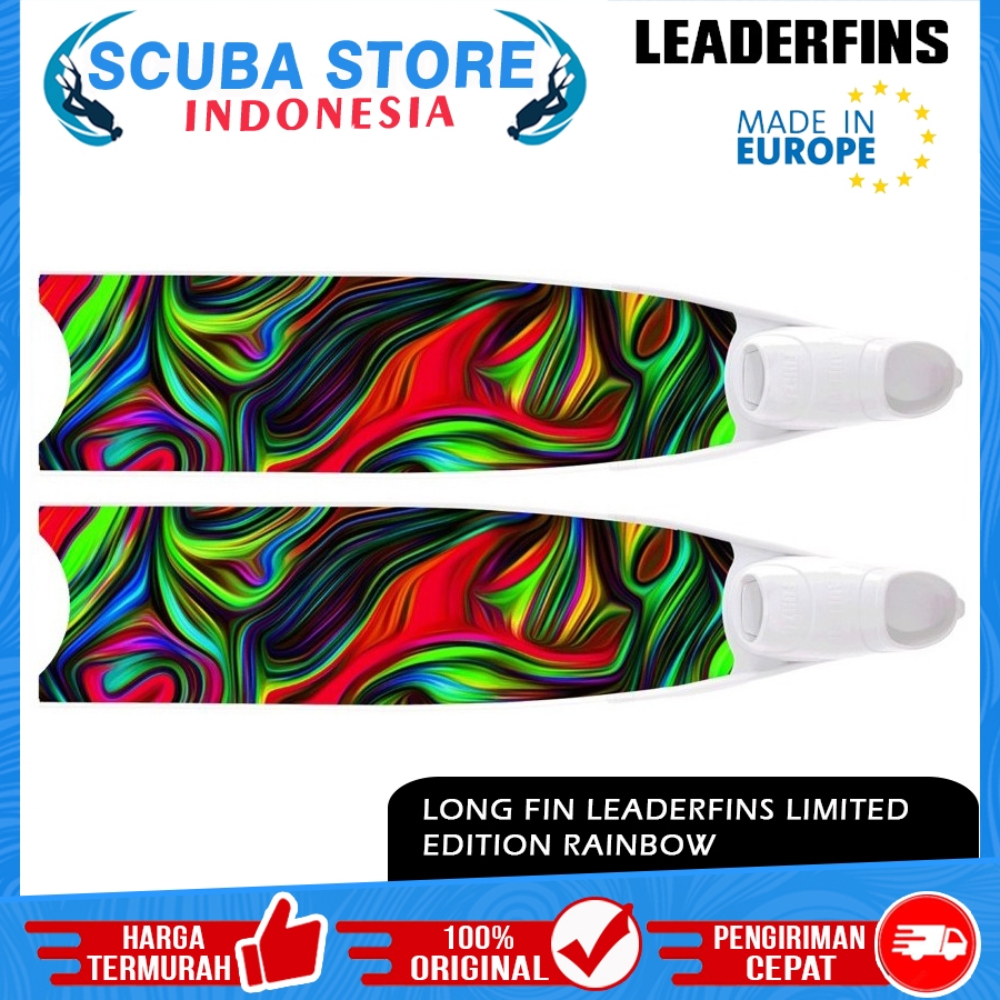 Jual Long Fin Leaderfins Limited Edition Rainbow Pure Carbon Fiberglass ...