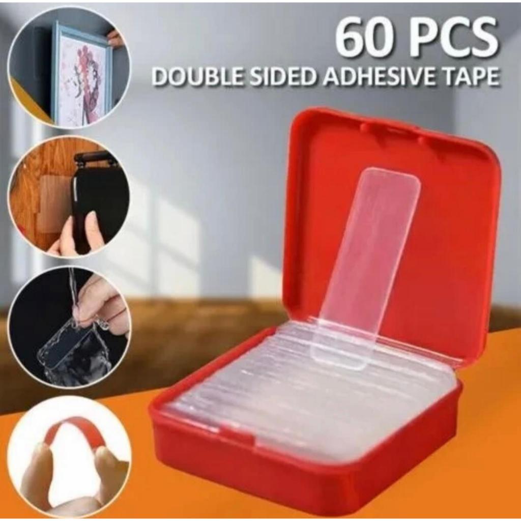 Jual Mini Transparan Double Tape Dua Sisi 1 box isi 60pcs / Double Tape ...