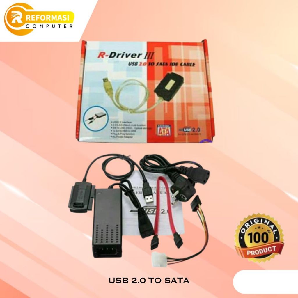 Jual R-DRIVER III USB 2.0 TO SATA IDE CABLE 2.5'/3.5' IDE HDD OR SATA ...