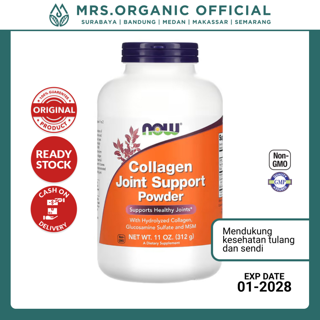 Jual Suplemen Vitamin Now Foods Collagen Joint Support Powder 312g ...