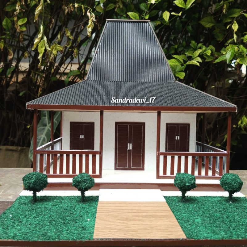 Jual Miniatur rumah adat Joglo Jawa Timur/Tengah ( atap dan pagar bisa ...