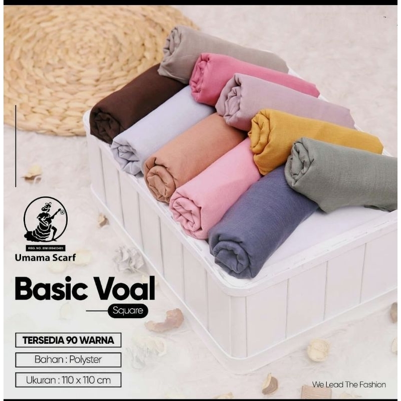 Jual Basic Voal Umama Scarf 110x110 Jahit Tepi Rapi (Bisa Pilih Warna ...