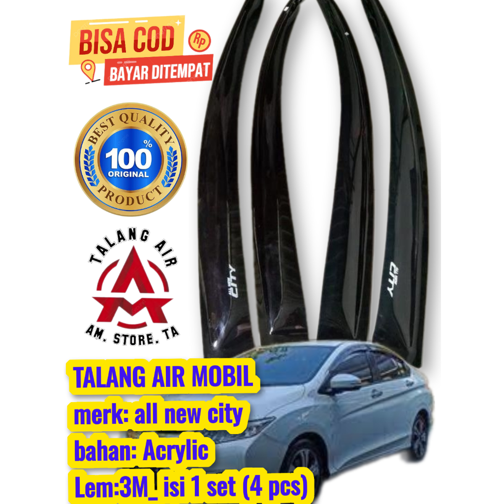 Jual Talang air mobil honda all new city 2014 - 2020 model slim cembung & flat datar rata ...
