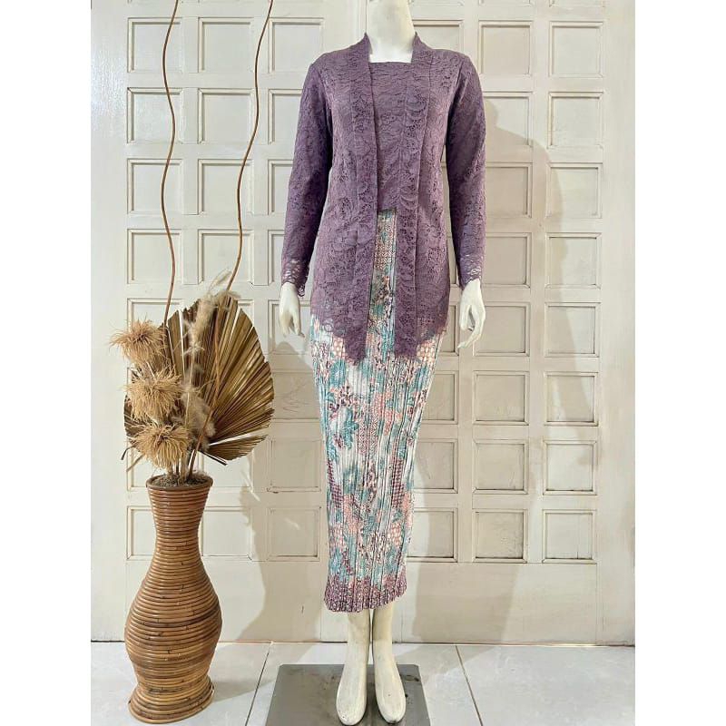 Jual setelan kebaya kutu baru modern lengan panjang kutu baru kerah sanghai baju kondangan ...