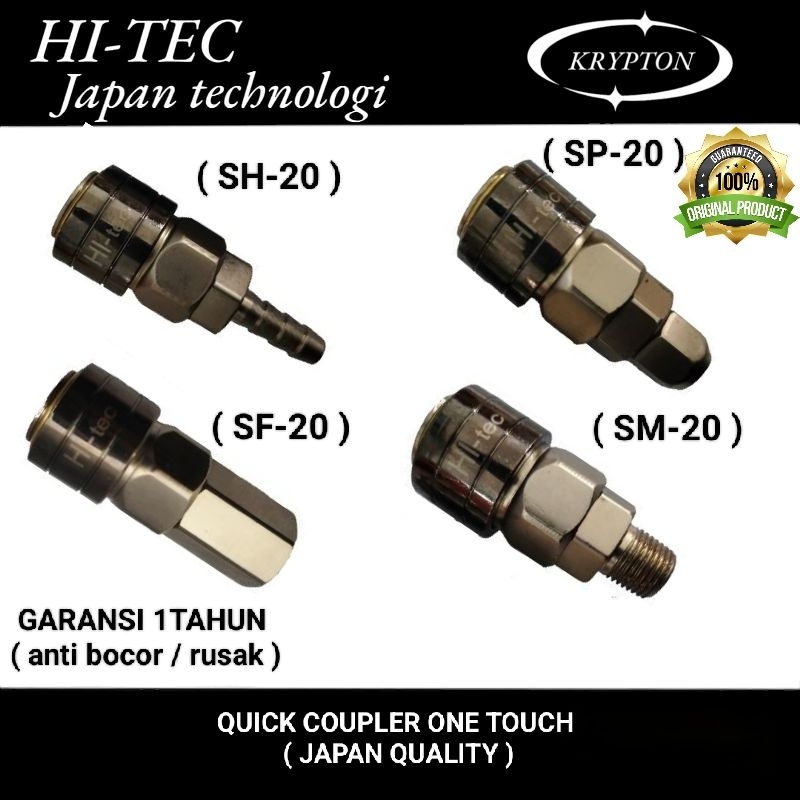 Jual HI-TEC quick coupler one touch / nepel kompresor Japan quality ...