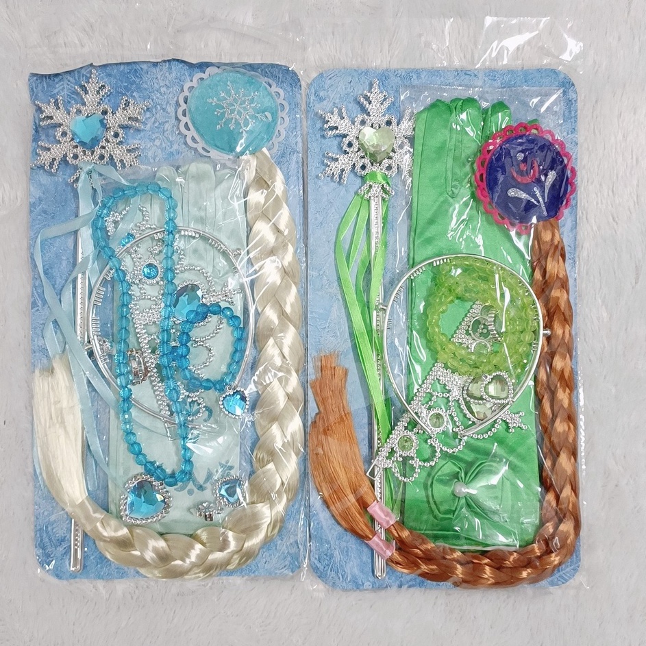 Jual Kejar Diskon Bando Mahkota set 8 in 1 sarung tangan tongkat Frozen ...