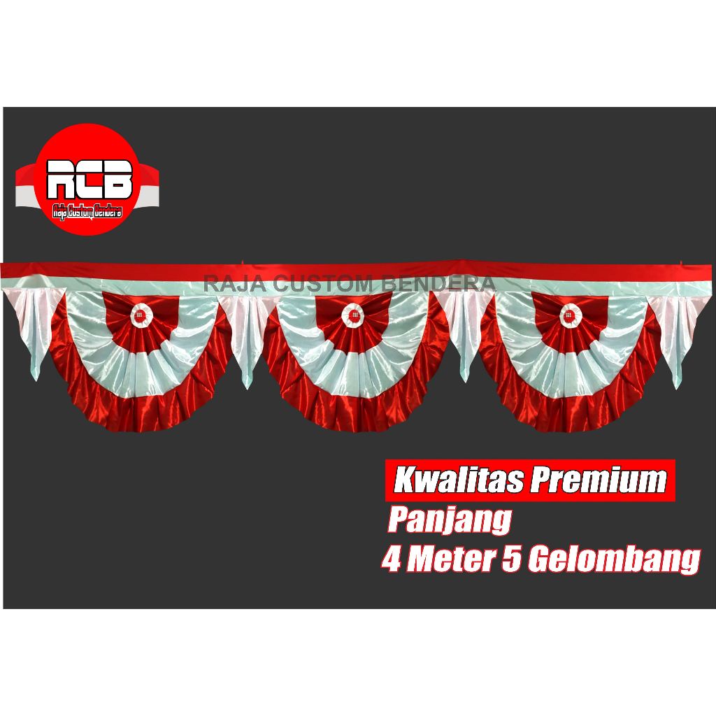 Jual umbul umbul gelombang / background model lidah matahari /bendera merah putih | Shopee Indonesia