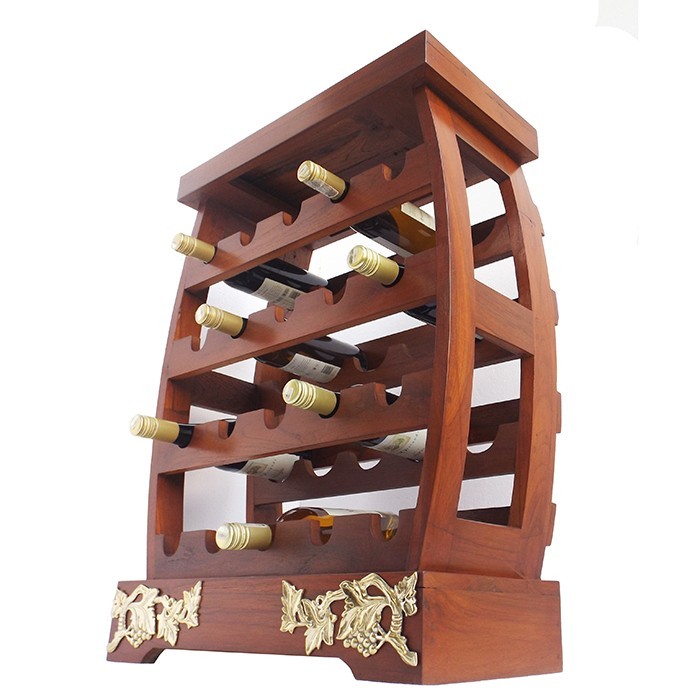 Jual 75 cm Teakwood Wine Rack / Rak Wine Arak Minuman Kayu Jati ...