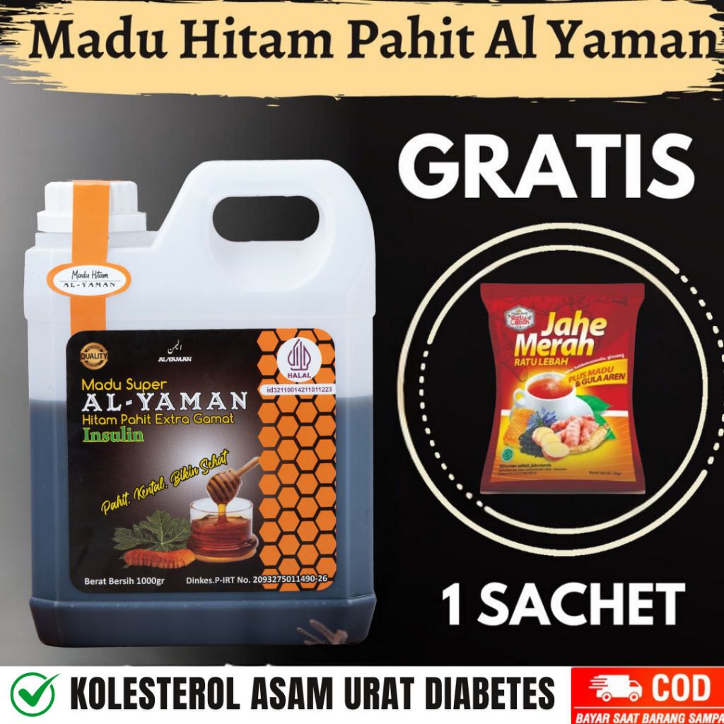 Jual Al-Yaman - Madu Hitam Pahit Insulin 1kg Berkhasiat Mengatasi ...