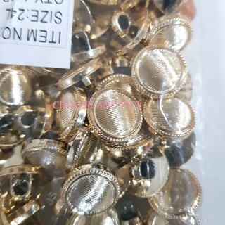 Jual Kancing Jamur Bulat Lingkar Garis Polos Ukuran 24L (15mm) Emas ...