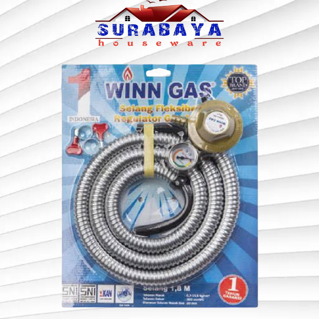 Jual SELANG + REGULATOR WINN GAS 118 METER Winn Gas Regulator Gas Meter ...