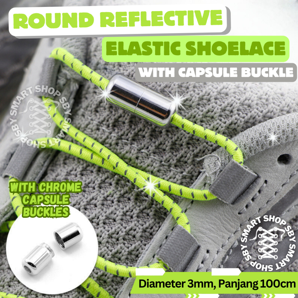 Jual (BE) Tali Sepatu Elastis Bulat REFLEKTIF Diameter 3mm Panjang ...