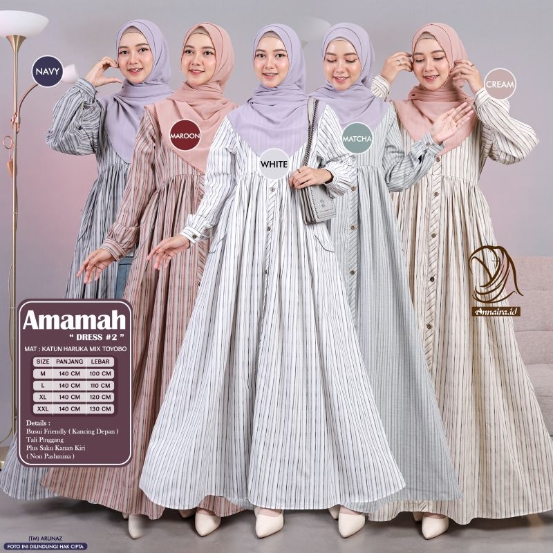 Jual AMAMAH DRES #2 - GAMIS TERBARU BAHAN KATUN HARUKA MOTIF SALUR KEKINIAN BY ANNAIRA.ID ...