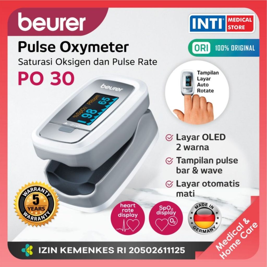 Jual BEURER Pulse Oxymeter PO-30 / Alat Saturasi Oksigen | Shopee Indonesia