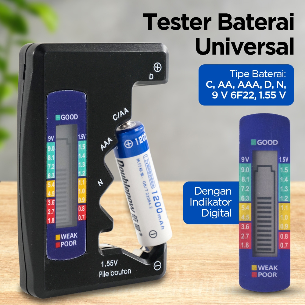 Jual Tester Digital Power Baterai Universal Battery Capacity Checker AA ...