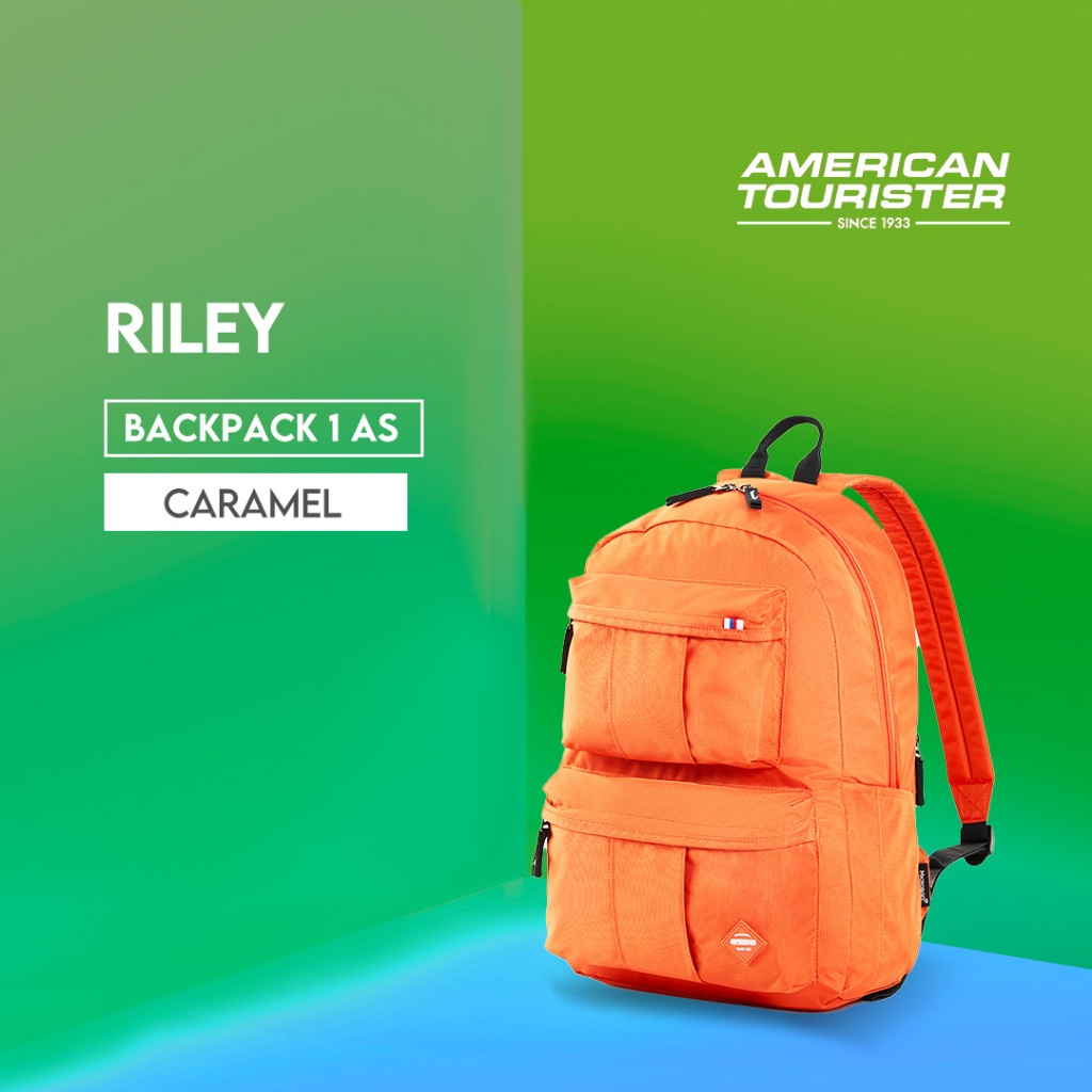 Jual American Tourister Riley Backpack 1 AS - Caramel | Shopee Indonesia