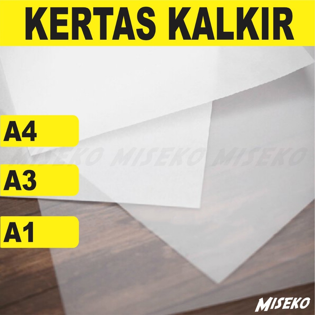 Jual KERTAS KALKIR TRACING PAPER UKURAN A3 , A4 film afdruk sablon ...