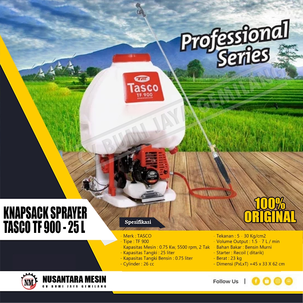 Jual MESIN SEMPROT HAMA / KNAPSACK SPRAYER TASCO TF 900 25 L | Shopee Indonesia