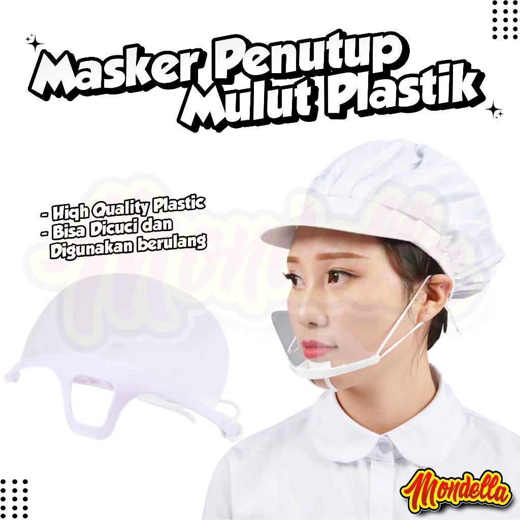Jual Masker Penutup Mulut Plastik Transparan Segitiga Sanitary Koki ...