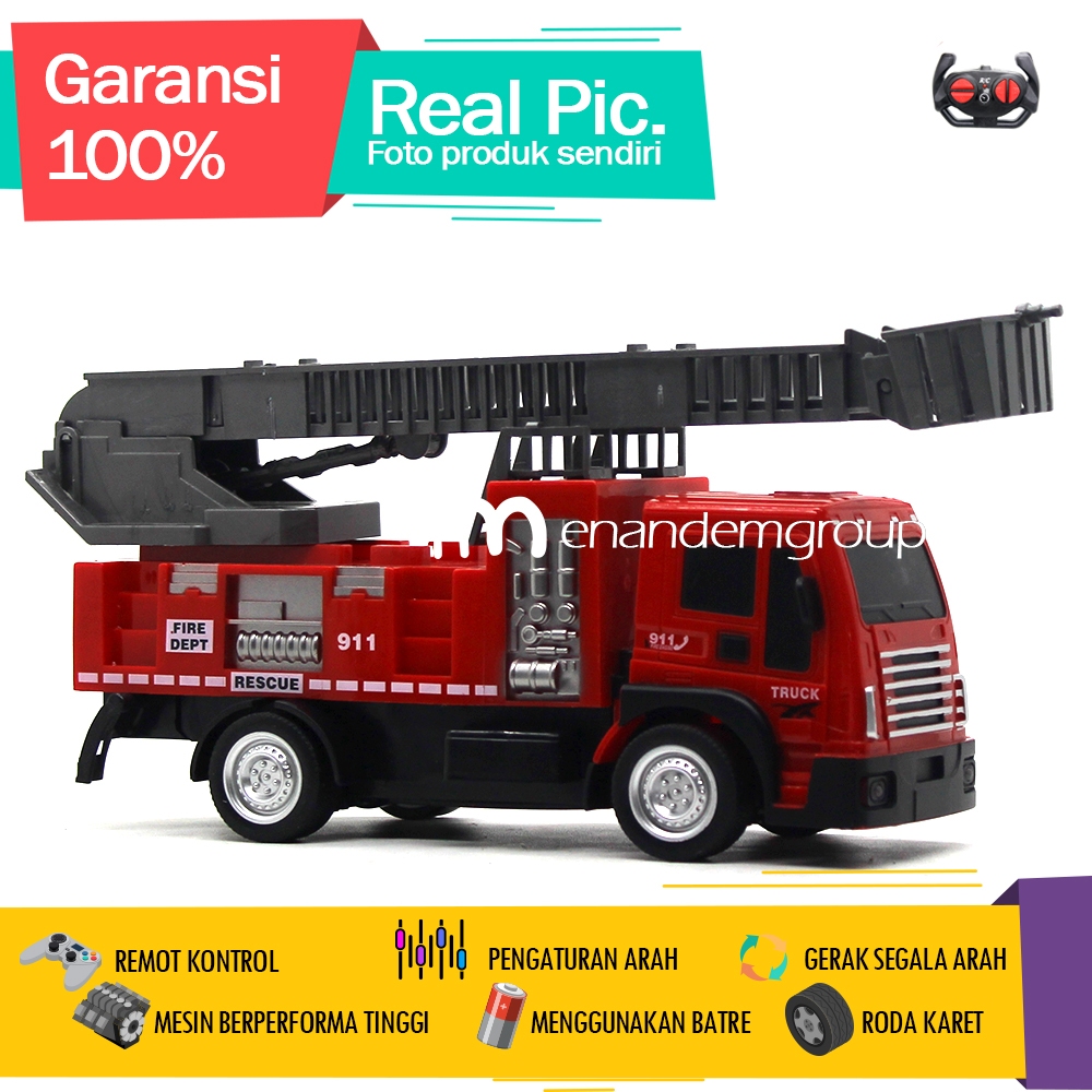 Jual Mainan Mobil Remot Kontrol RC Truk Pemadam Kebakaran City Fire ...