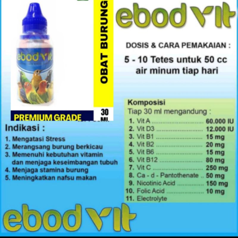 Jual Ebod VIt Burung 30 ml | Shopee Indonesia