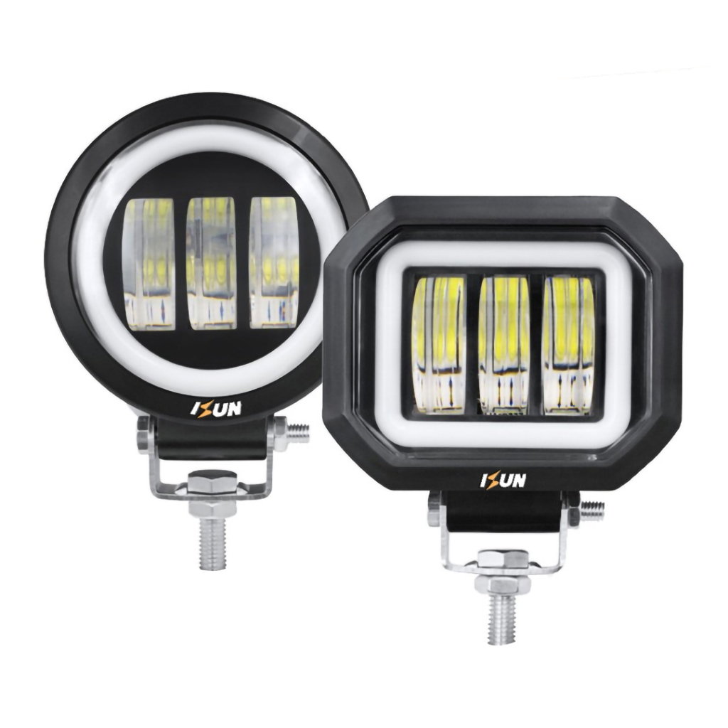 Jual ISUN Lampu Sorot LED Daymaker 3 Mata CWL dengan Angel Eyes DC 9 ...