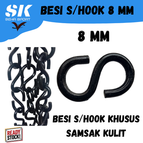 Jual BESI S/HOOK 8MM-khusus samsak kulit- Besi S Besar - Pengait ...