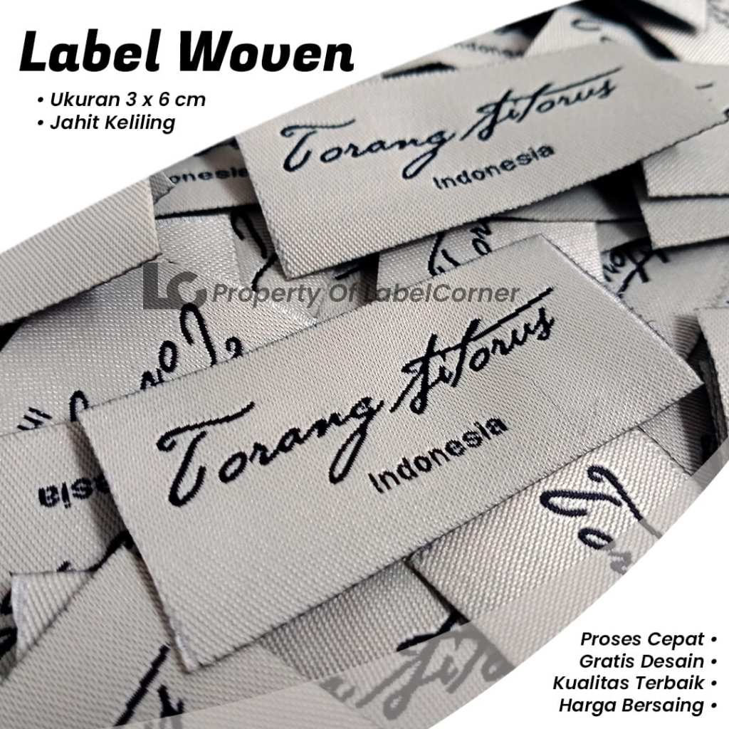 Jual Produksi Terbaik Label Woven Damask Premium Warna Label Baju Tenun ...