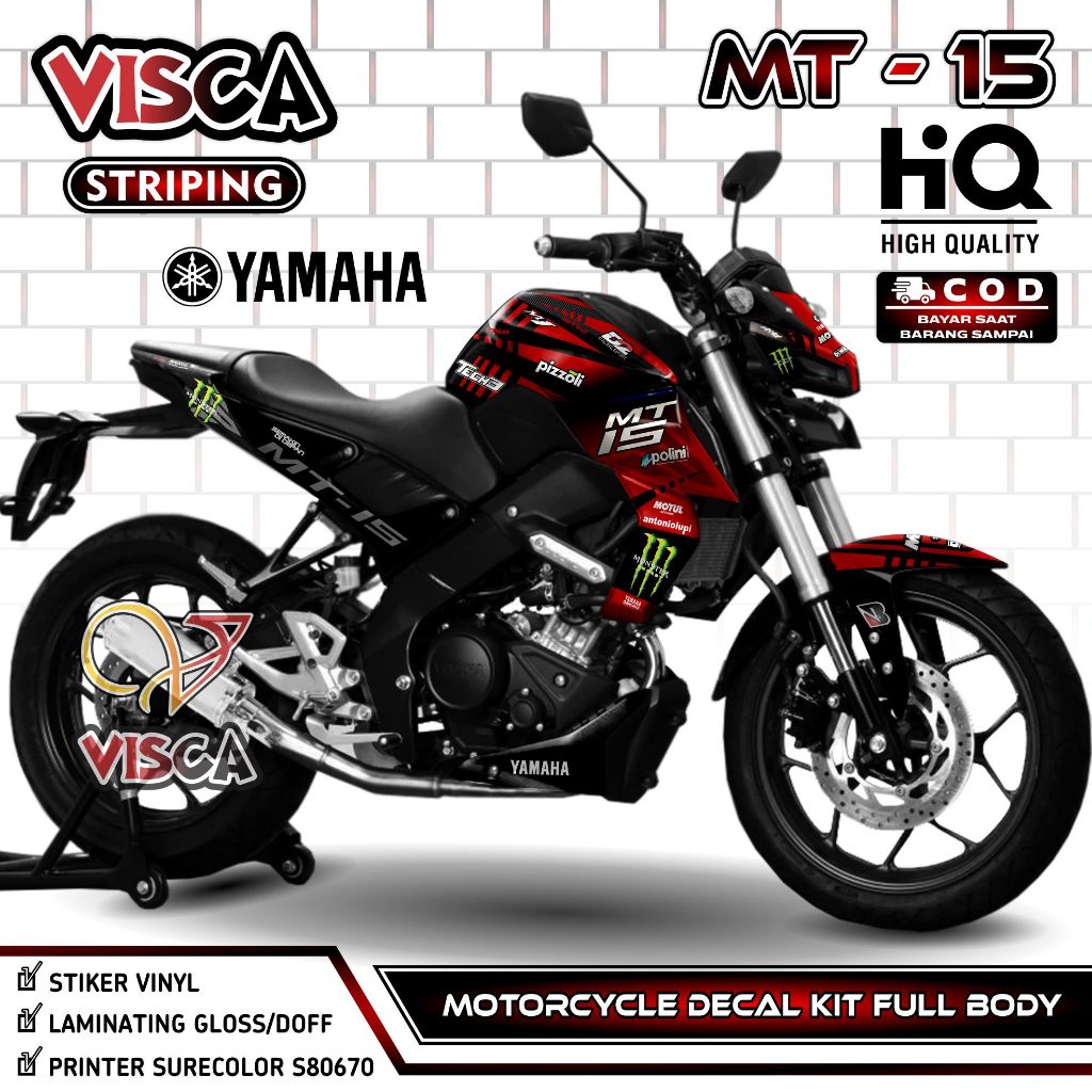 Jual Decal Yamaha MT 15 - Stiker Motor MT 15 - Dekal MT15 - Striping MT ...
