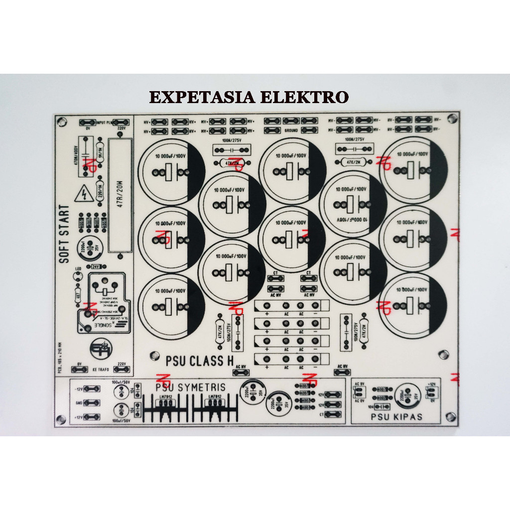 Jual PCB PSU CLASS H 12 ELCO KOMPLIT BAHAN FIBER | Shopee Indonesia