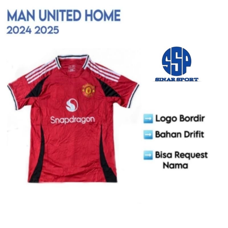 Jual Jersey MU Home Terbaru Musim 2024 2025 Kualitas Terbaik Premium ...
