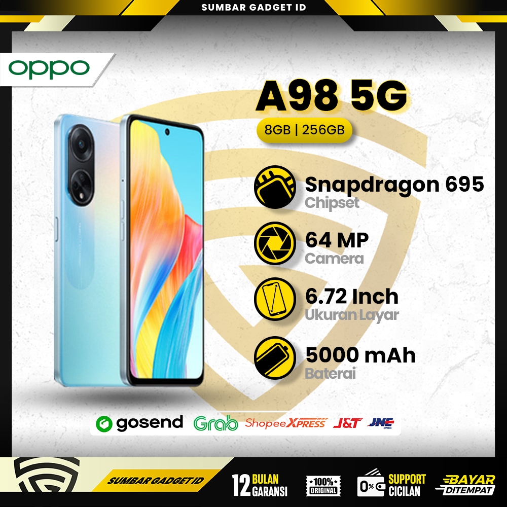 Jual OPPO A98 5G 8/256GB 67W SUPERVOOC 5000mAh, 8GB+8GB RAM Expansion ...