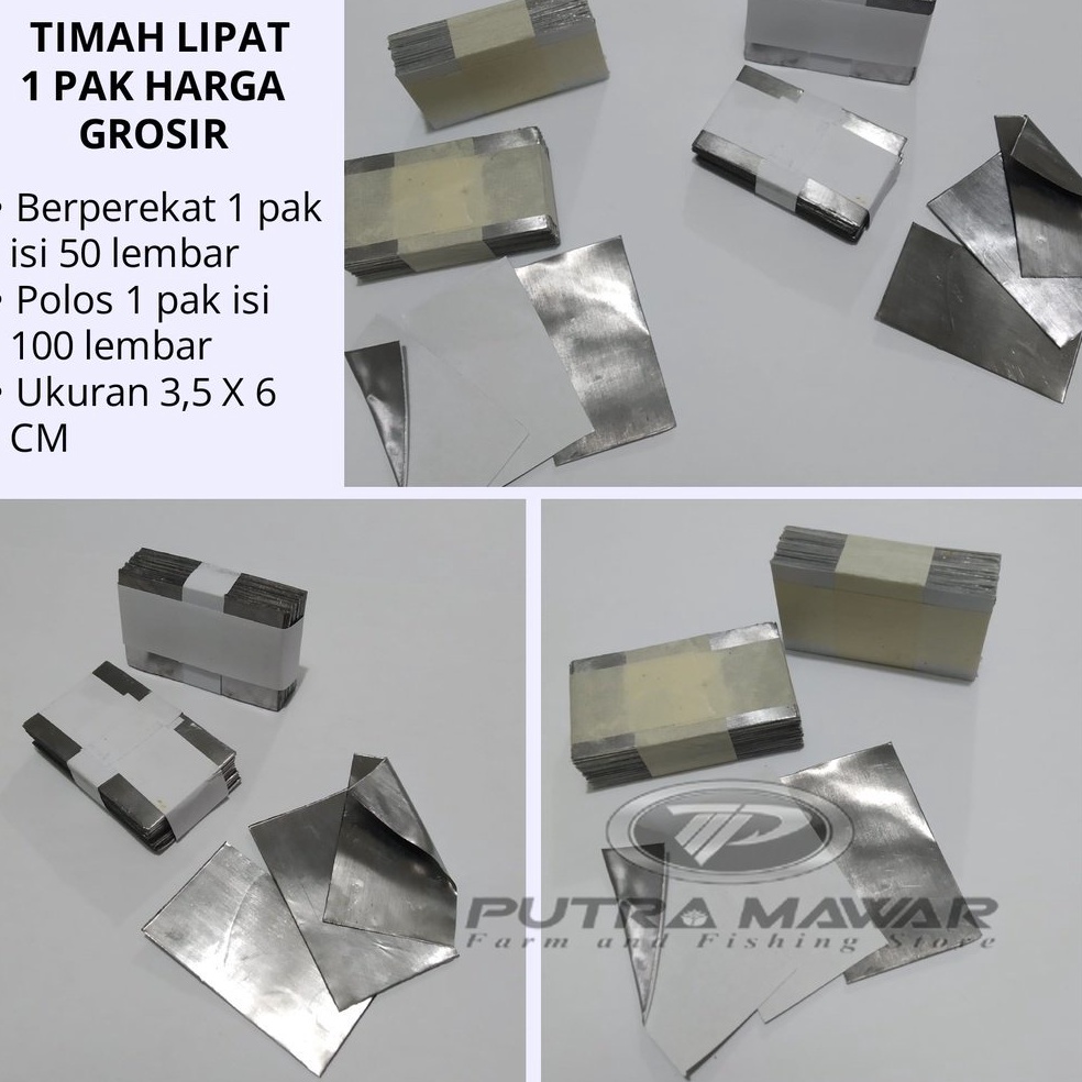 Jual Timah Lipat Daun Lembaran 1 Pak Isi 1 Dan 5 Pcs Pemberat Pancing ...