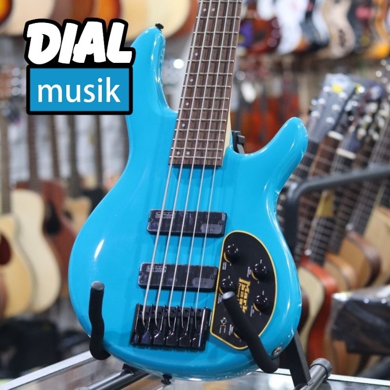 Jual Cort C5 Deluxe 5 String Electric Bass Candy Blue/CBL | Shopee ...