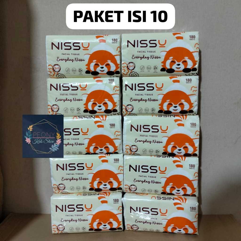 Jual Tissue NISSU 180s PAKET ISI 10/tisu wajah serbaguna/tisu murah ...