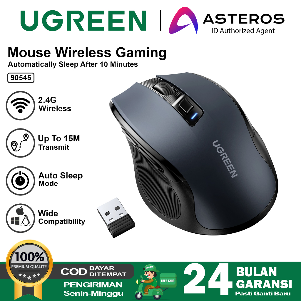 Jual UGREEN Mouse Gaming Wireless Silent Click 4000 DPI 2.4G 90545 ...