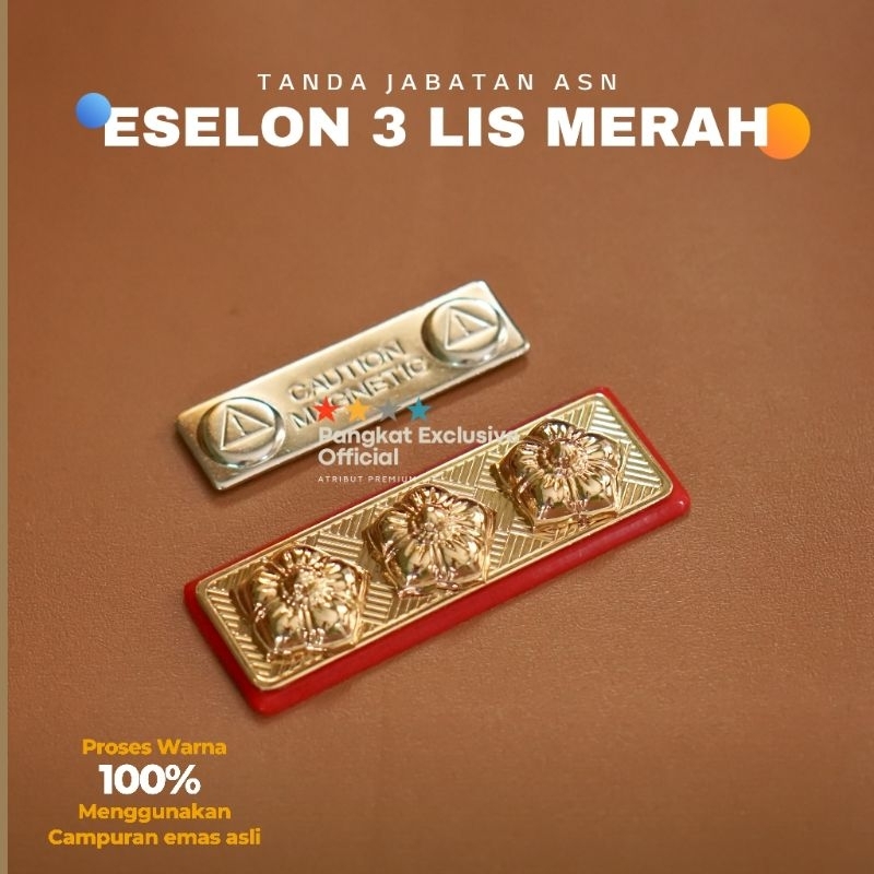 Jual TANDA JABATAN ASN ESELON 3 LIS MERAH | Shopee Indonesia
