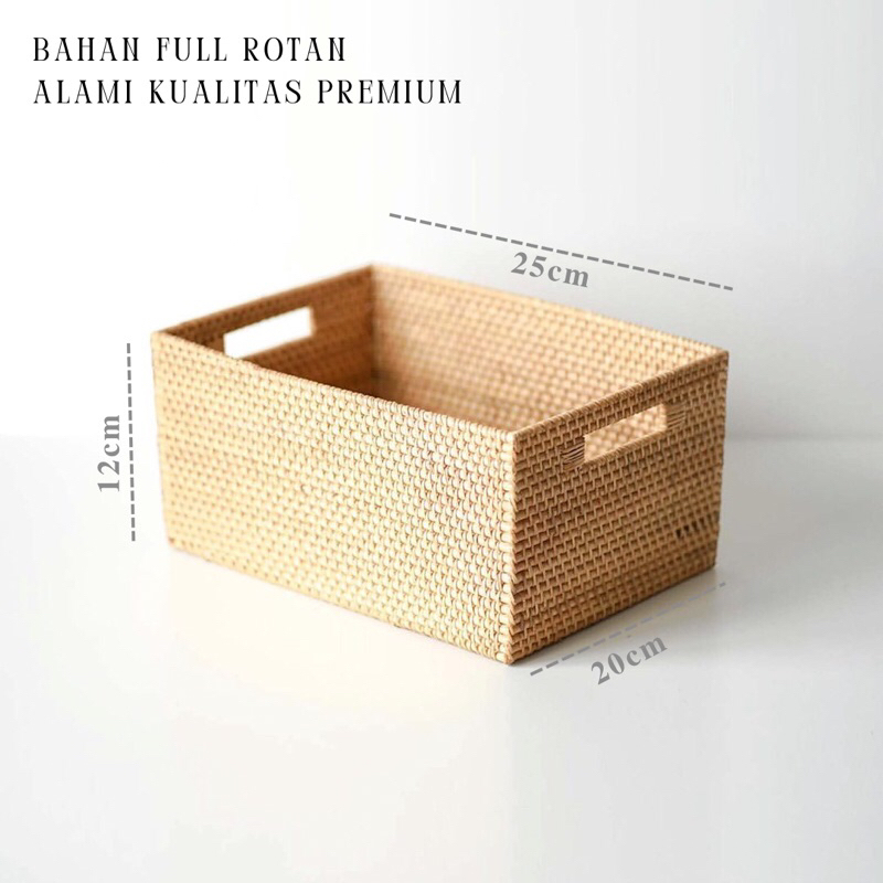 Jual LOMBOK AUTHENTIC Mara Box | Keranjang Rotan Kotak Multifungsi ...
