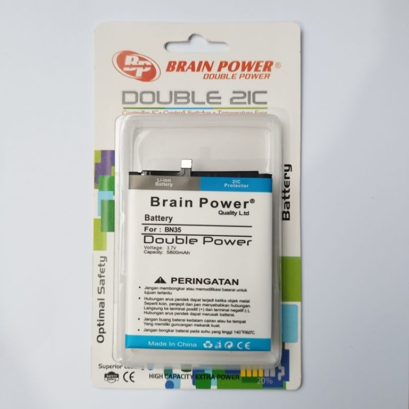 Jual Baterai Batre Battery Xiaomi Redmi 5 BN35 DOUBLE POWER BRAIN 5800 ...