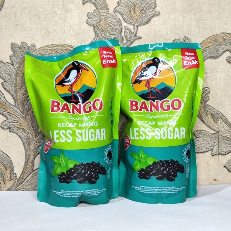 Jual Kecap Manis BANGO Less Sugar Rendah Gula Pouch Refill 520ml ...
